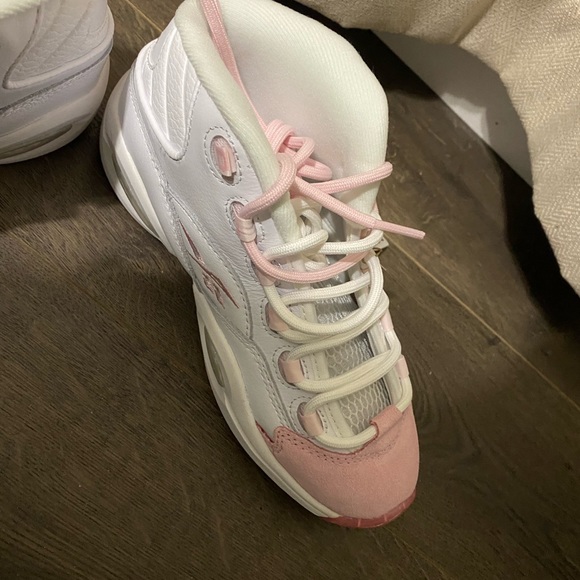 Reebok | Shoes | Reebok Question Mid Allen Iverson White Pink Gx9357 ...